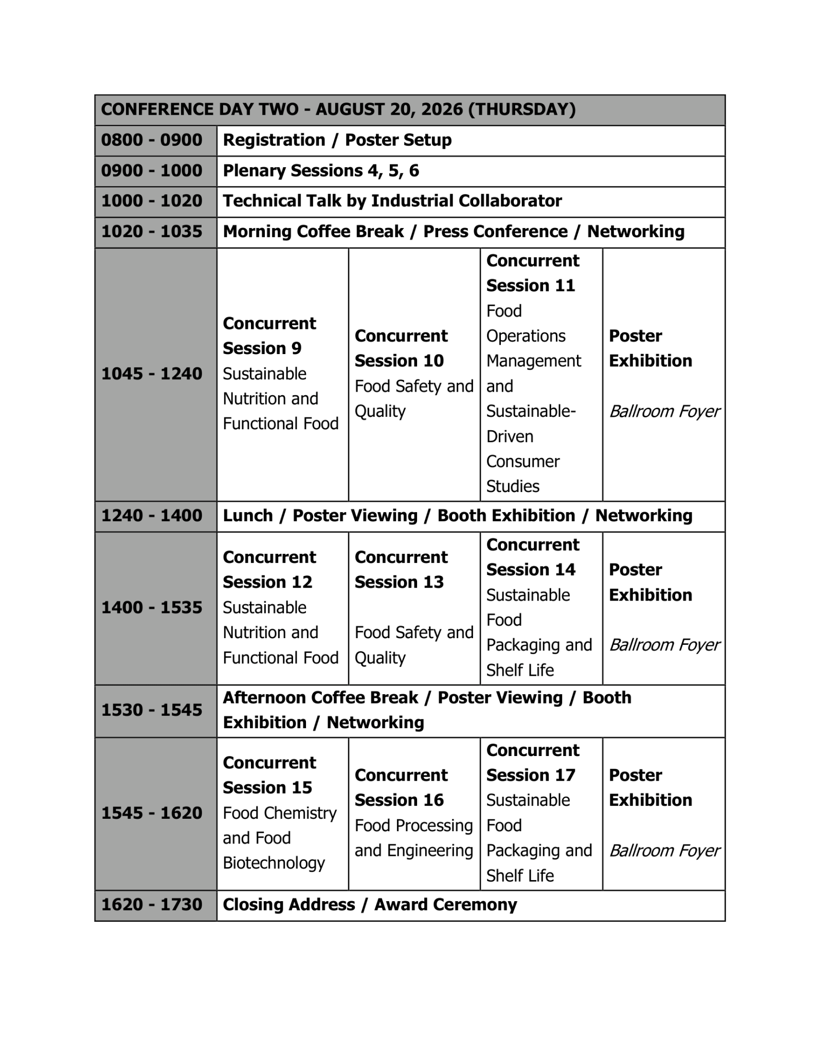 Fourth International Food Research Conference (4th IFRC 2026)